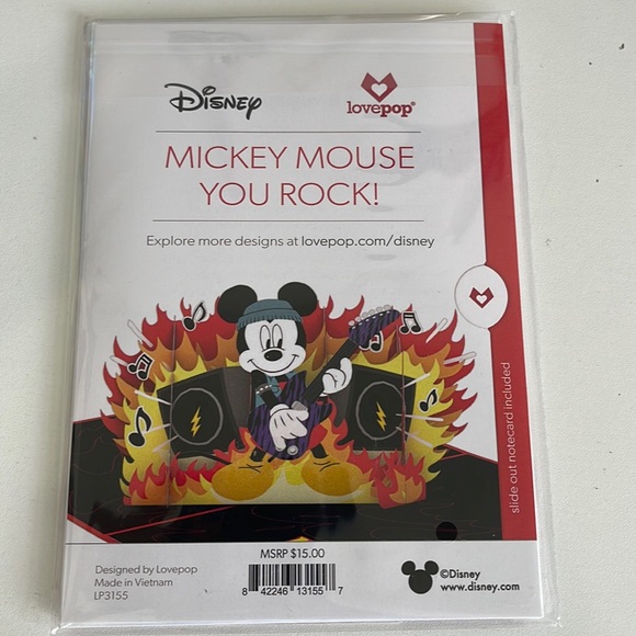 Disney | Office | Mickey Mouse You Rock Love Pop Disney Card | Poshmark
